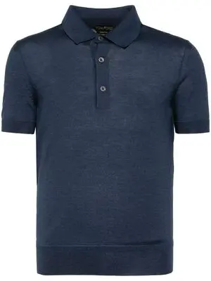 TOM FORD Short-sleeved Polo Shirt - Blue