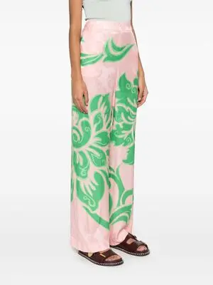 Etro Rose-print Trousers - Pink