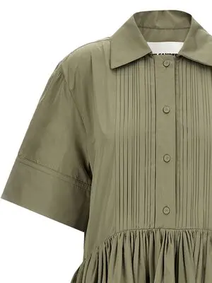 JIL SANDER Pleated Shirt Dress - Green