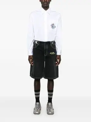 Off-White Logo-embroidered Denim Shorts