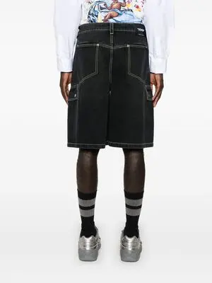Off-White Logo-embroidered Denim Shorts