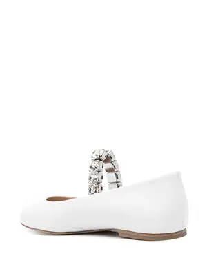 Casadei Crystal Embellished Ballerinas - White