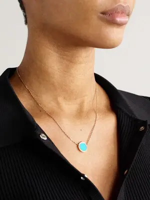REPOSSI Antifer Rose Gold, Turquoise And Diamond Necklace