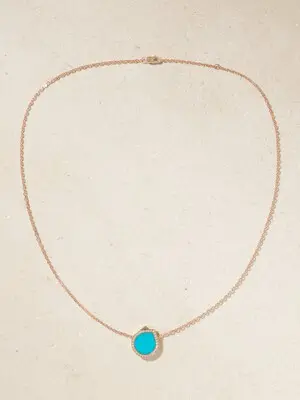 REPOSSI Antifer Rose Gold, Turquoise And Diamond Necklace