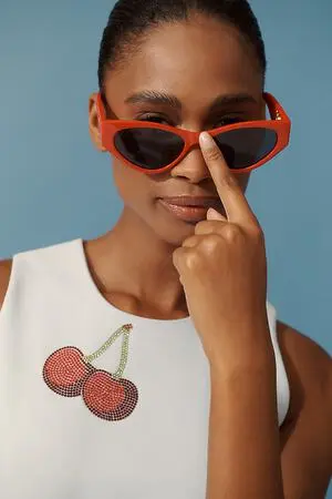 I-Sea Jenni Heart Cutout Cat-Eye Sunglasses In Red - 27% Off  display picture 1