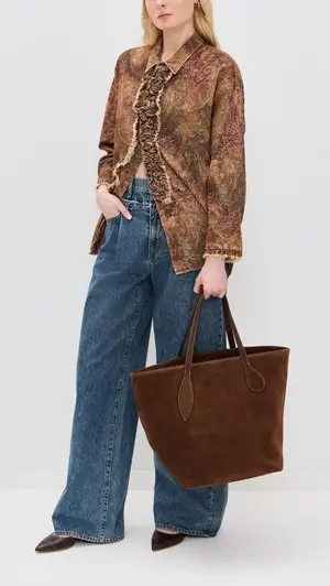 LIFFNER Sprout Suede Tote - Dark Brown