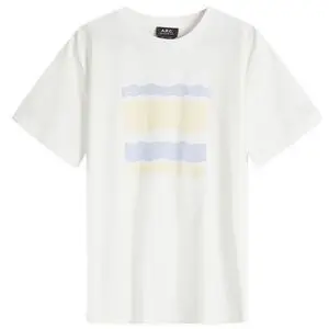 A.p.c. Malone Wave Print T-shirt - White/yellow