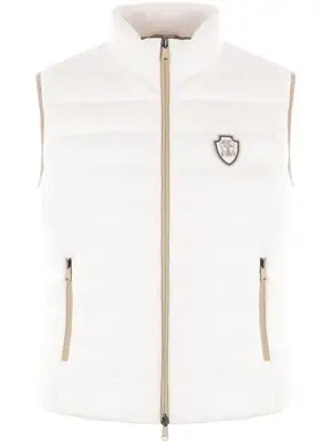 Brunello Cucinelli Logo-appliqué Gilet - White