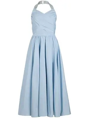 PATOU Halterneck Faille Maxi Dress