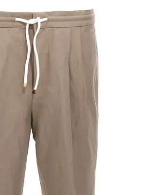 Brunello Cucinelli Linen Trousers - Brown