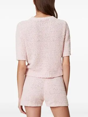 TWINSET Oval T Button Cropped Jumper - Pink