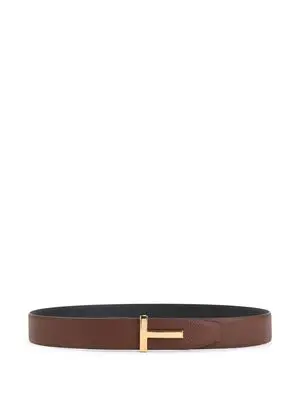 TOM FORD Logo-plaque Belt - Brown