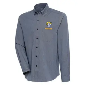 ANTIGUA White Los Angeles Rams Compression Tri-blend Long Sleeve Button-down Shirt