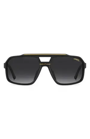 Carrera Eyewear 61mm Gradient Square Sunglasses - Matte Black Gold/ Dark Grey Sf