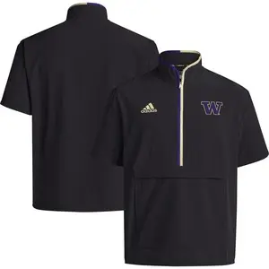 Adidas Washington Huskies Coaches Sideline Short Sleeve Jacket By