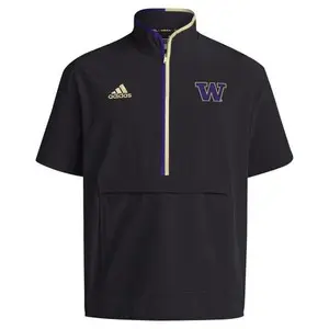 Adidas Washington Huskies Coaches Sideline Short Sleeve Jacket By
