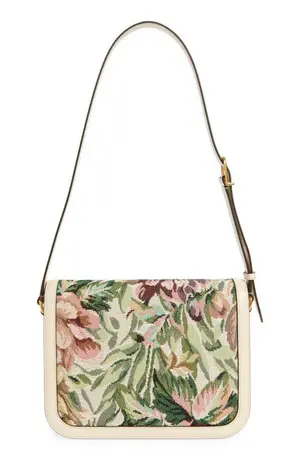 Valentino Garavani 9to5 Embroidered Jacquard Shoulder Bag - White Multi