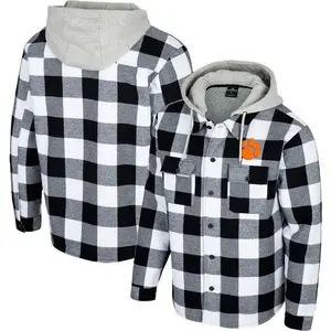COLOSSEUM White Clemson Tigers Buffalo Plaid Full-zip Jacket