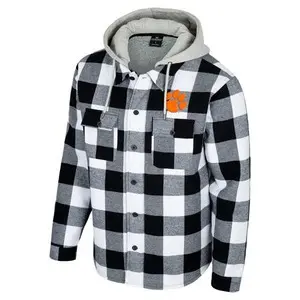 COLOSSEUM White Clemson Tigers Buffalo Plaid Full-zip Jacket