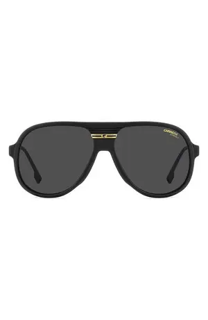 Carrera Eyewear 59mm Pilot Sunglasses - Matte Black Gold/ Grey