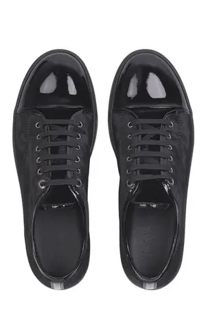 LANVIN Dbb1 Velvet And Patent Leather Sneakers - Black/black