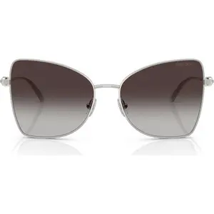 JIMMY CHOO 55mm Butterfly Sunglasses - Silver