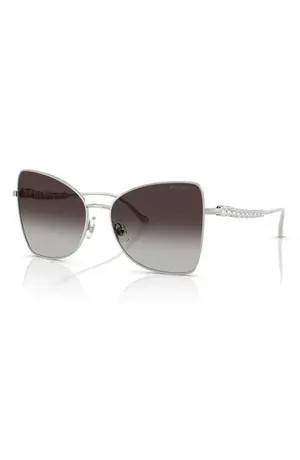 JIMMY CHOO 55mm Butterfly Sunglasses - Silver