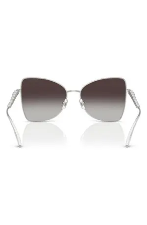 JIMMY CHOO 55mm Butterfly Sunglasses - Silver