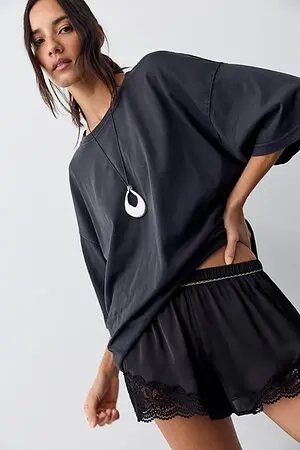 Free People We The Free Perfect Oversized Tee - Black