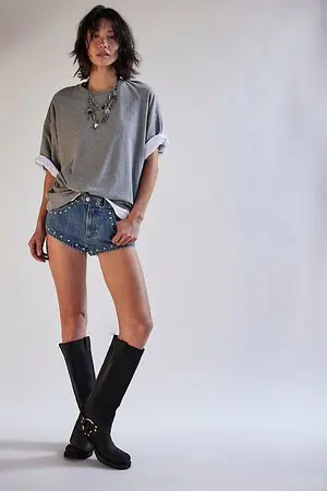 Free People We The Free Perfect Oversized Tee - Heather Grey
