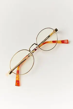 Le Specs Poseidon Deux Blue Blocking Eyeglasses - Gold