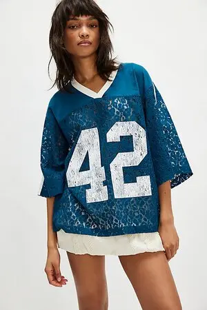 Tricia Fix Lace Sport Tee - Navy | Editorialist