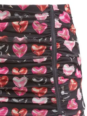 FLEUR DU MAL Heart-print Mini Skirt