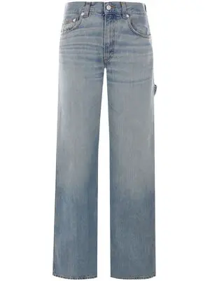 HAIKURE Logo Patch Straight Jeans - Blue