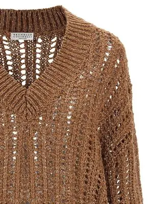 Brunello Cucinelli Net Jumper - Brown