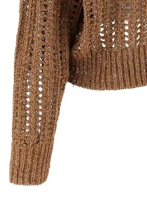 Brunello Cucinelli Net Jumper - Brown