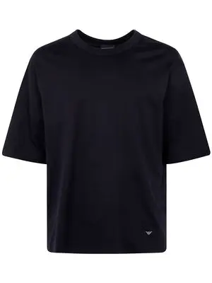 Emporio Armani Logo-appliqué Cotton T-shirt - Black