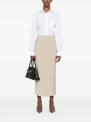 Moschino Virgin-wool Midi Skirt - Neutrals