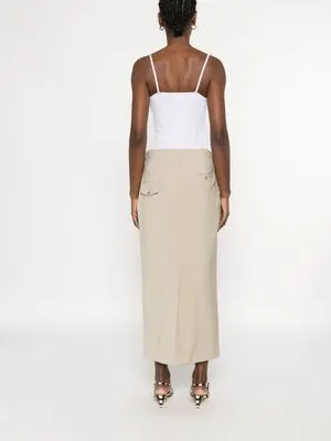 Moschino Virgin-wool Midi Skirt - Neutrals