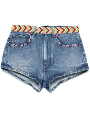 Alanui Savannah Denim Shorts - Blue