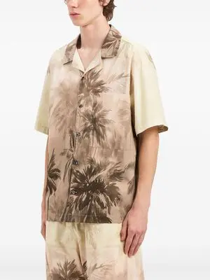Palm Angels Sunset Palms Bowling Shirt - Neutrals