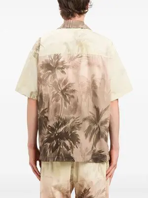 Palm Angels Sunset Palms Bowling Shirt - Neutrals