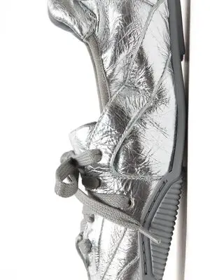 Acne Studios Lace-up Leather Ballet Flats - Silver
