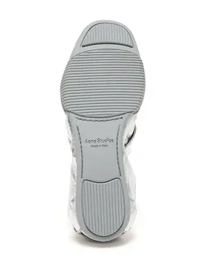 Acne Studios Lace-up Leather Ballet Flats - Silver