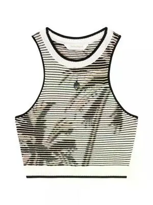 Palm Angels Jacquard Cropped Top - Black