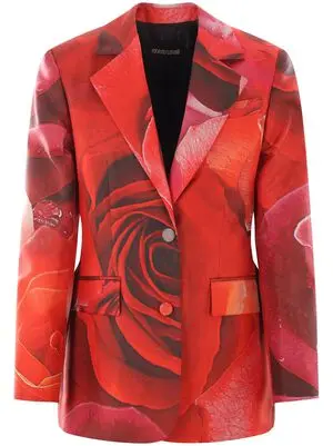 Roberto Cavalli Garden Rose-print Blazer - Red