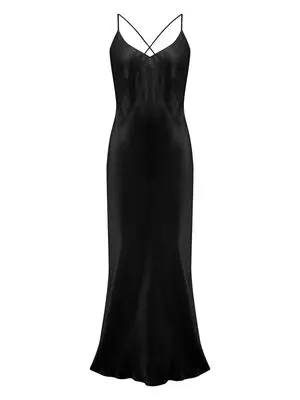 FLEUR OF ENGLAND Silk Slip Dress - Black
