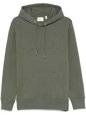 Gant Embossed-logo Hoodie - Green