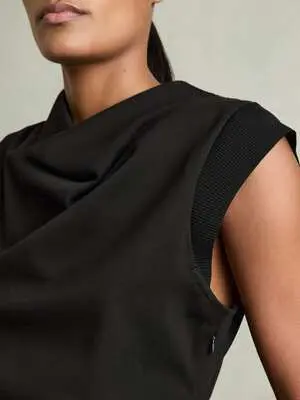 REISS Cobi Draped Sleeveless Top