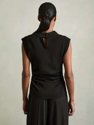 REISS Cobi Draped Sleeveless Top